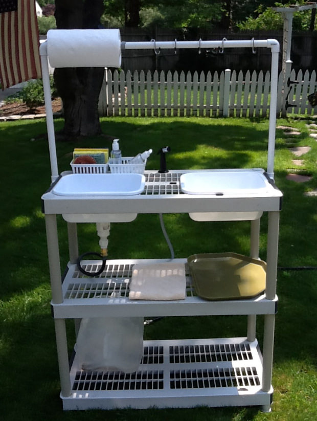 Handy DIY Camp Kitchen With Working Sink - Outdoors with Bear Grylls